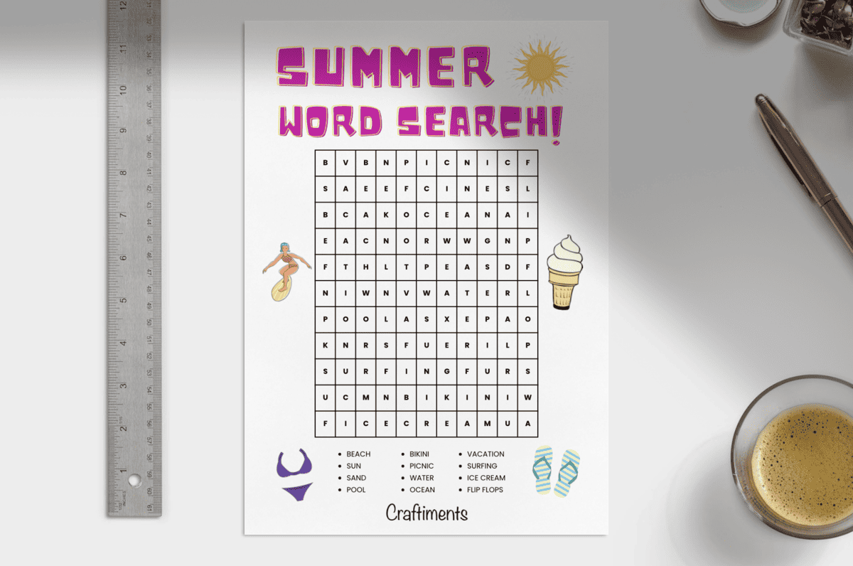 21 Free Printable PDF Summer Word Search Puzzles For Kids & Adults